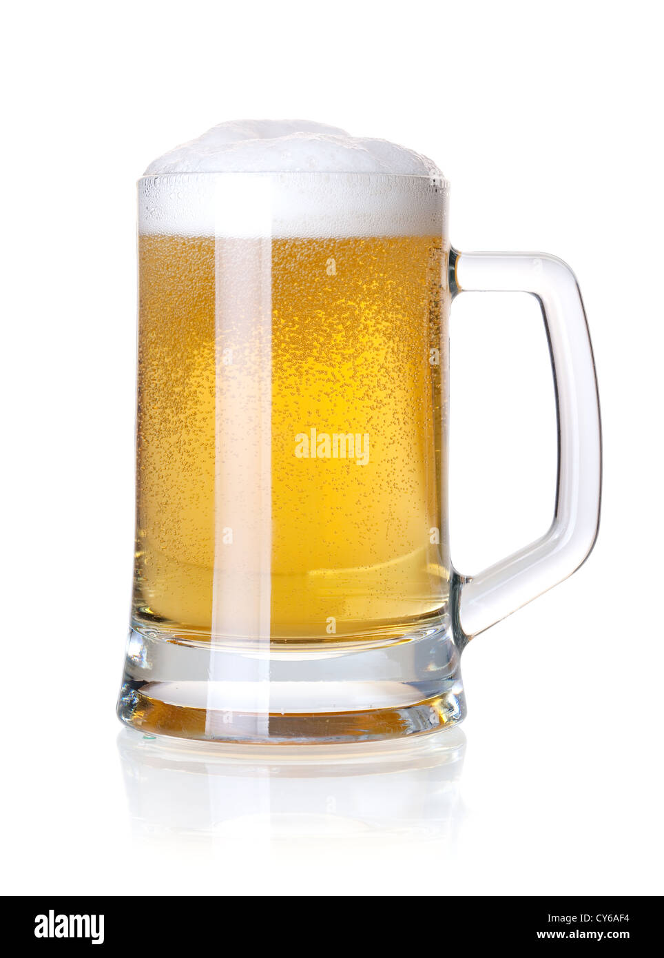 Beer collection - Cold lager beer in glass. Isolated on white ...