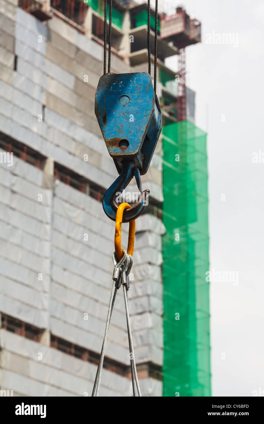 Construction crane hook Stock Photo - Alamy