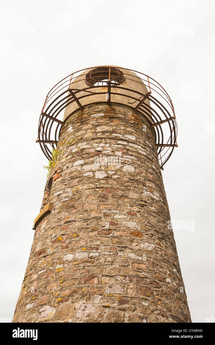 An old abandoned lighthouse on the coast at Hodbarrow, Millom, Cumbria ...