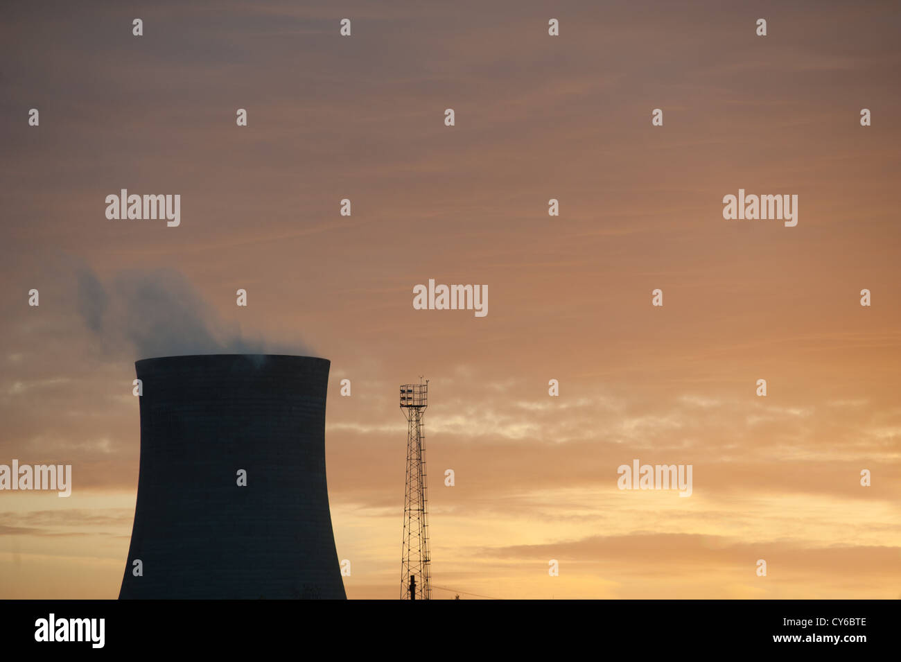 cooling tower at dawn Stock Photo - Alamy
