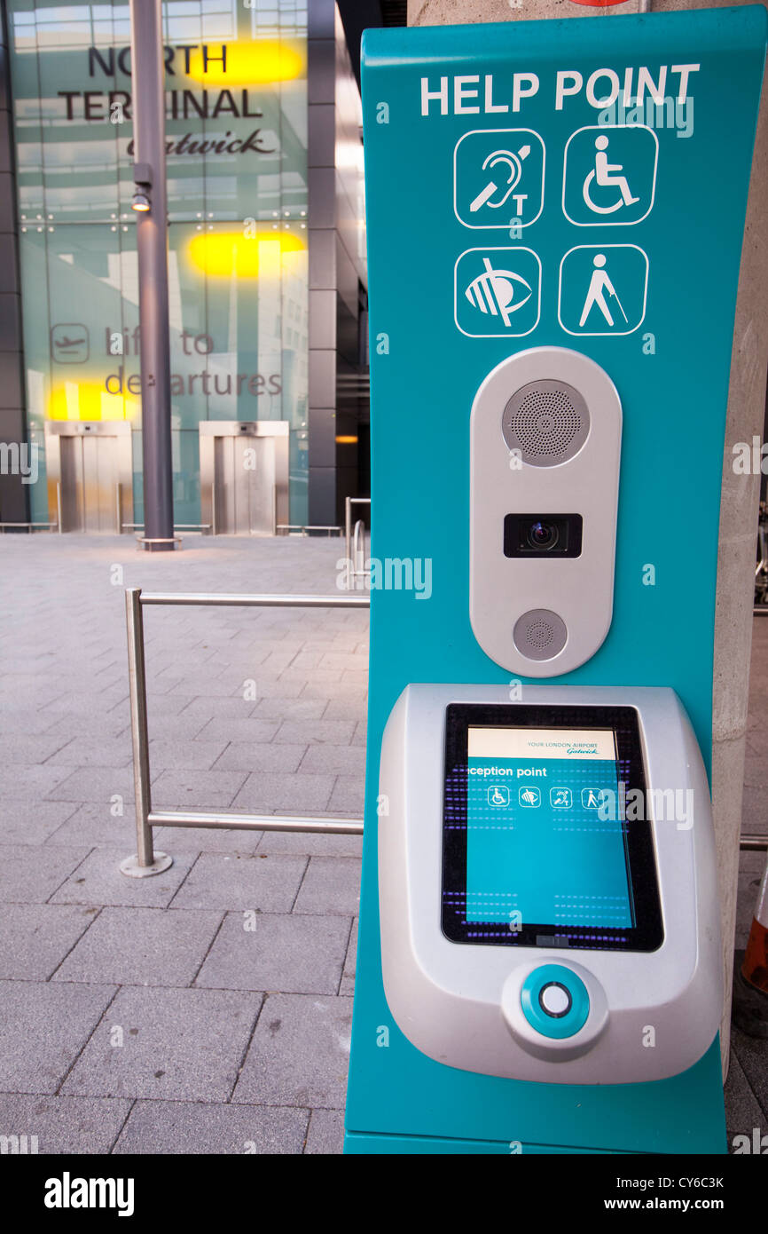 A help point at Gatwick Airport, London, UK Stock Photo - Alamy