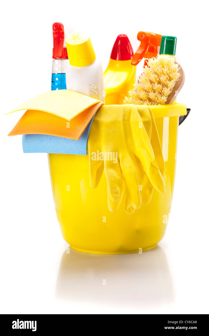 Cleaning items isolated on Cut Out Stock Images & Pictures - Alamy