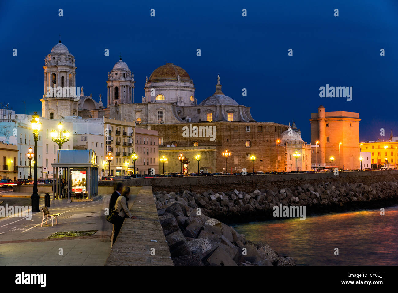 Cadiz city night hi-res stock photography and images - Alamy