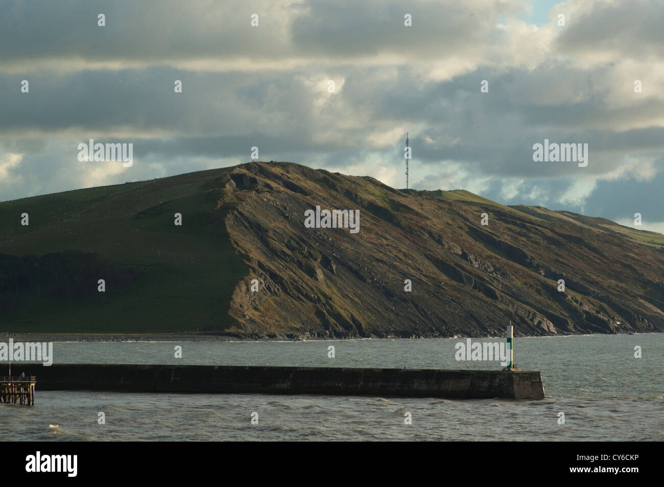 Tan Y Bwlch stone jetty, Aberystwyth Stock Photo - Alamy