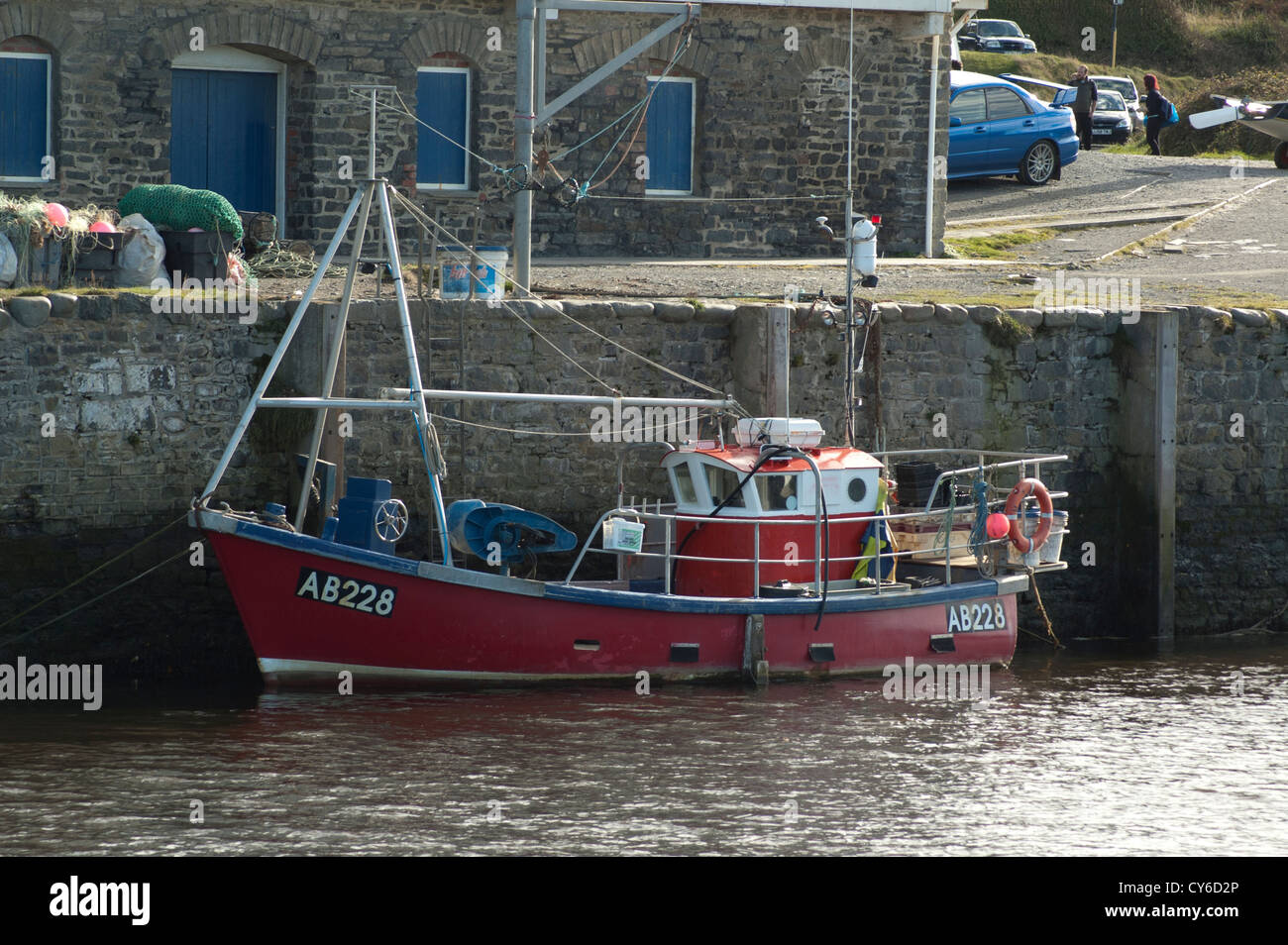Trawler moored at Aberystwyth harbour Stock Photo - Alamy