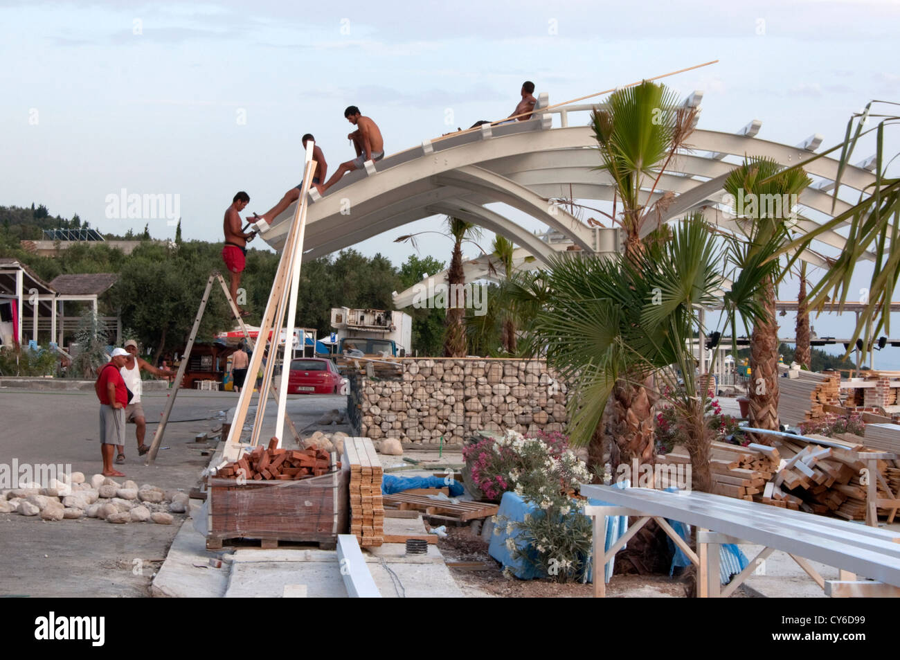 Men at work, Albania Stock Photo - Alamy