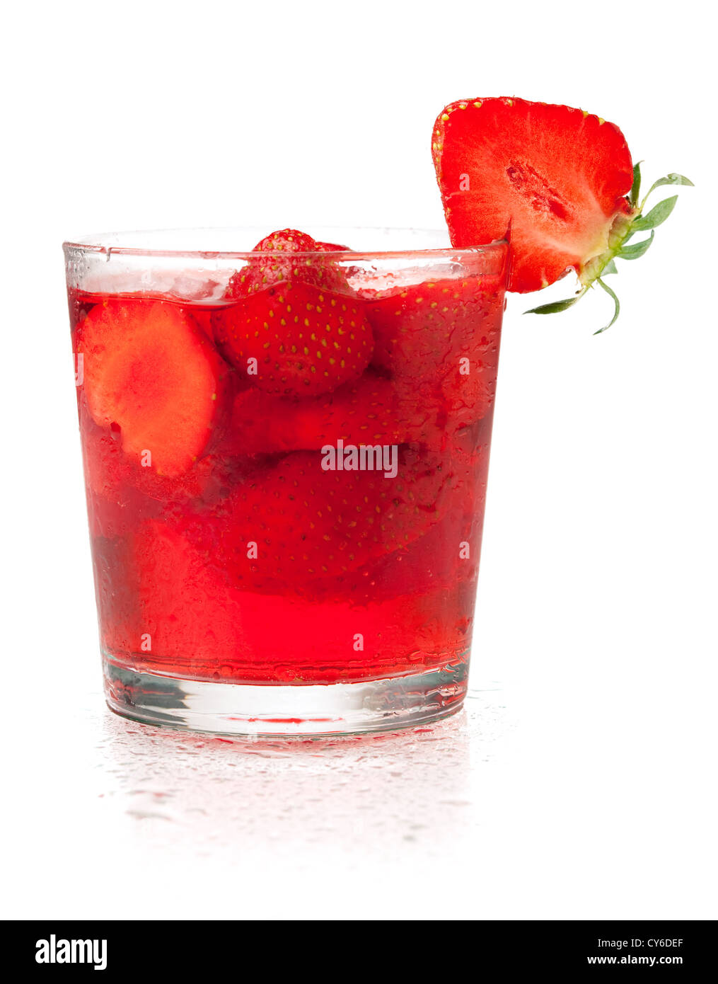 Strawberry cocktail. Isolated on white background Stock Photo - Alamy
