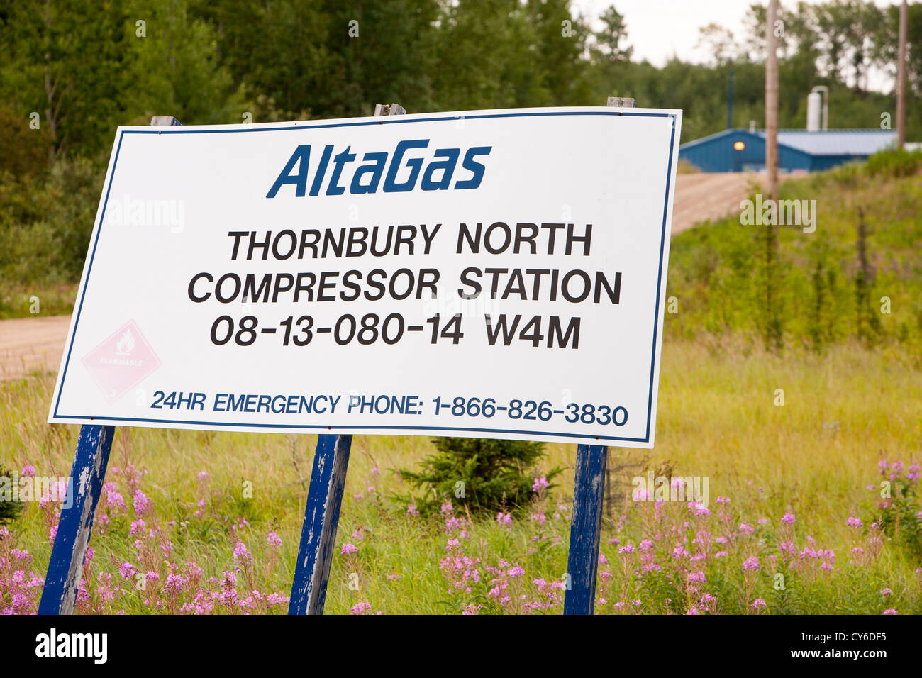 A gas pipeline in Alberta, Canada, piping natural gas south Stock Photo ...
