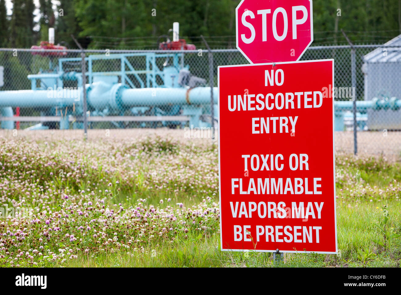 A gas pipeline in Alberta, Canada, piping natural gas south Stock Photo ...