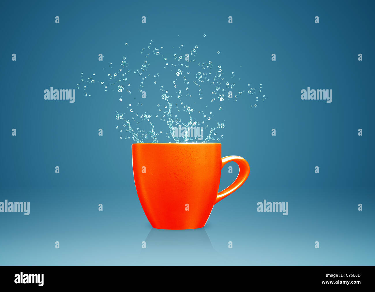 colorful mug with water splashes Stock Photo - Alamy