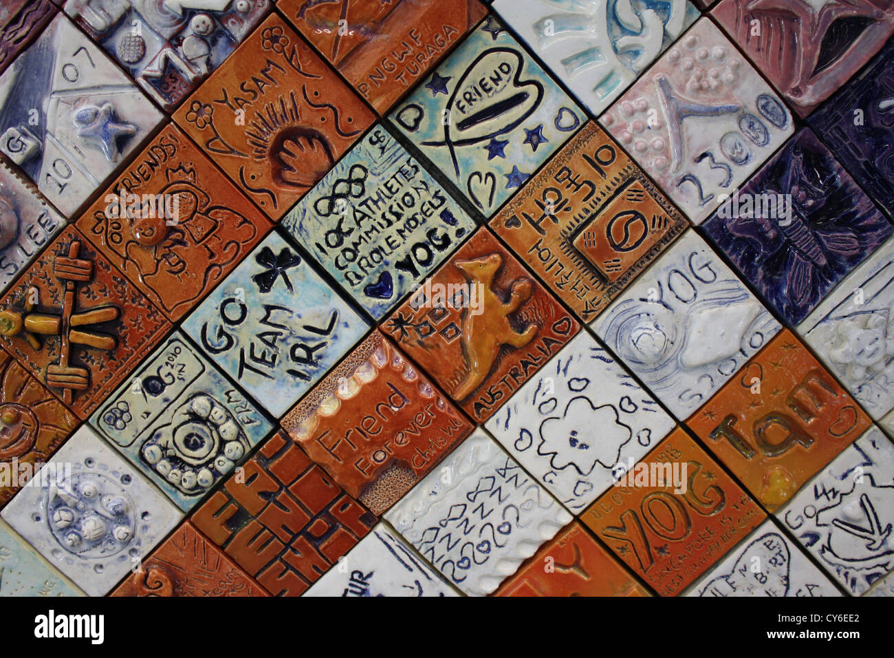 Singapore 2010 Youth Olympics hand made unique ceramic tile mural Stock ...