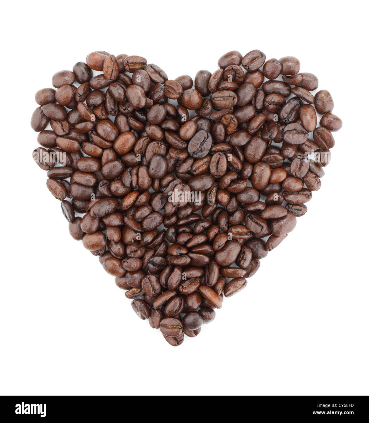 Heart shape made from coffee beans. Isolated on white background Stock ...