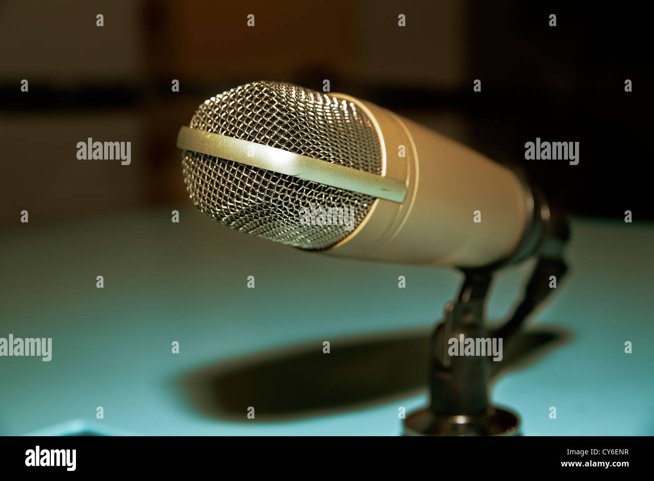 Retro style maded microphone shine in previous glory Stock Photo - Alamy