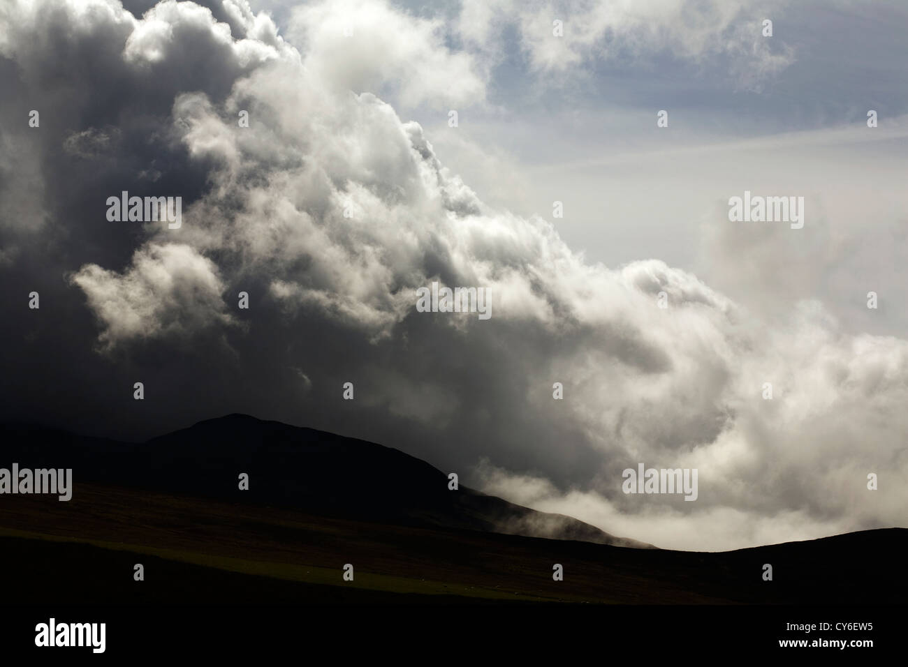 Storm clouds passing above Ben Vuirich Meall an Daimh from near Loch ...