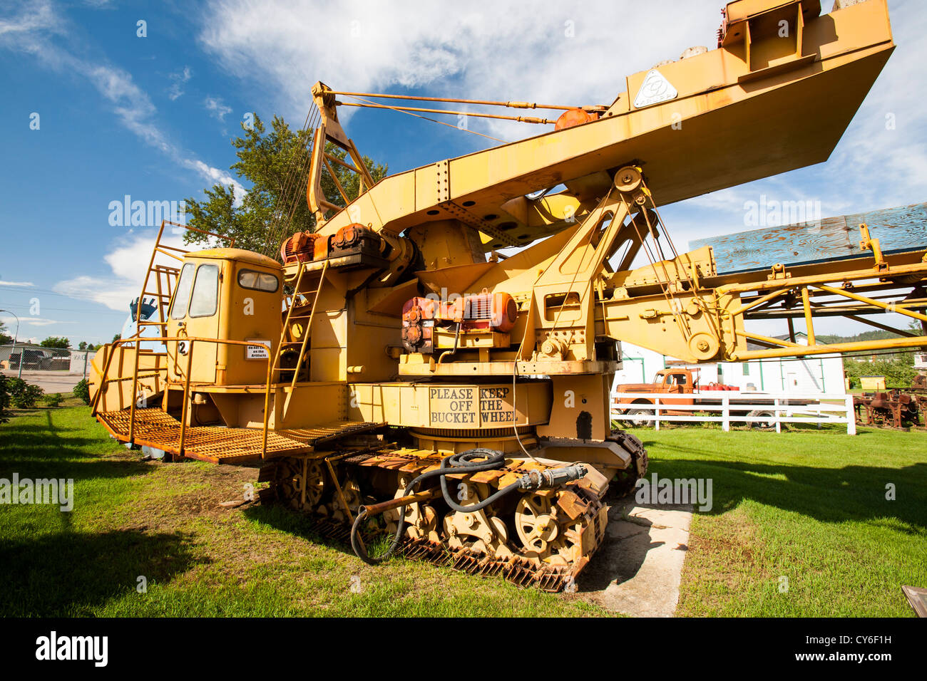 Old tar sands machinary in Fort McMurray which is the centre of the ...