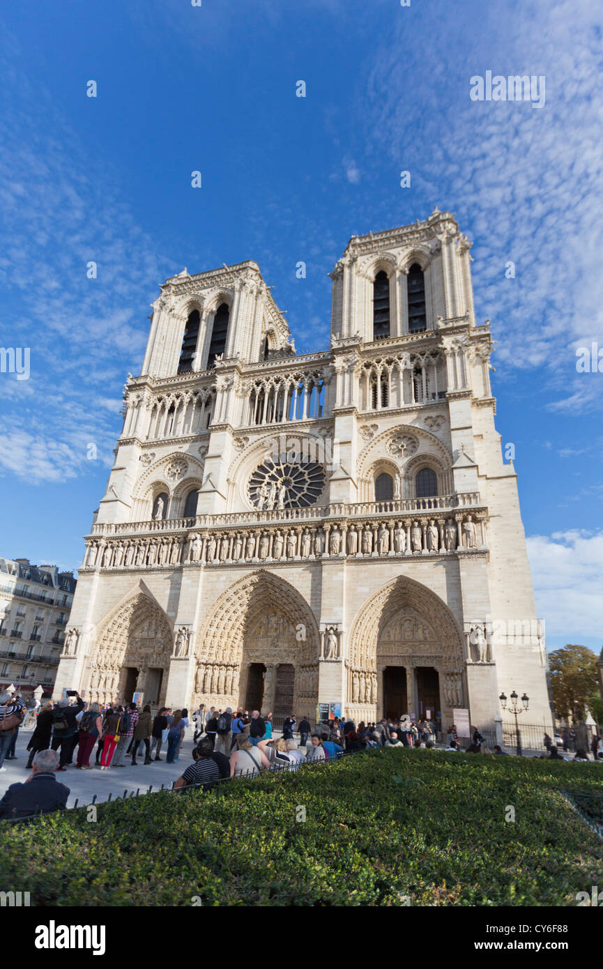 Notre Dame de Paris cathedral, west facade, Paris France 122495 Notre ...