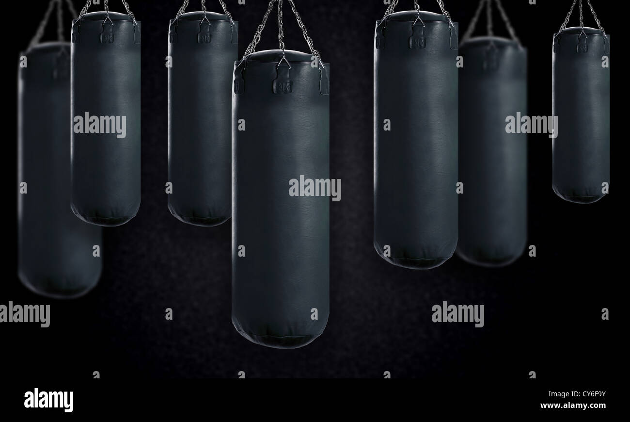 black Punching bag for boxing or kick boxing sport Stock Photo - Alamy
