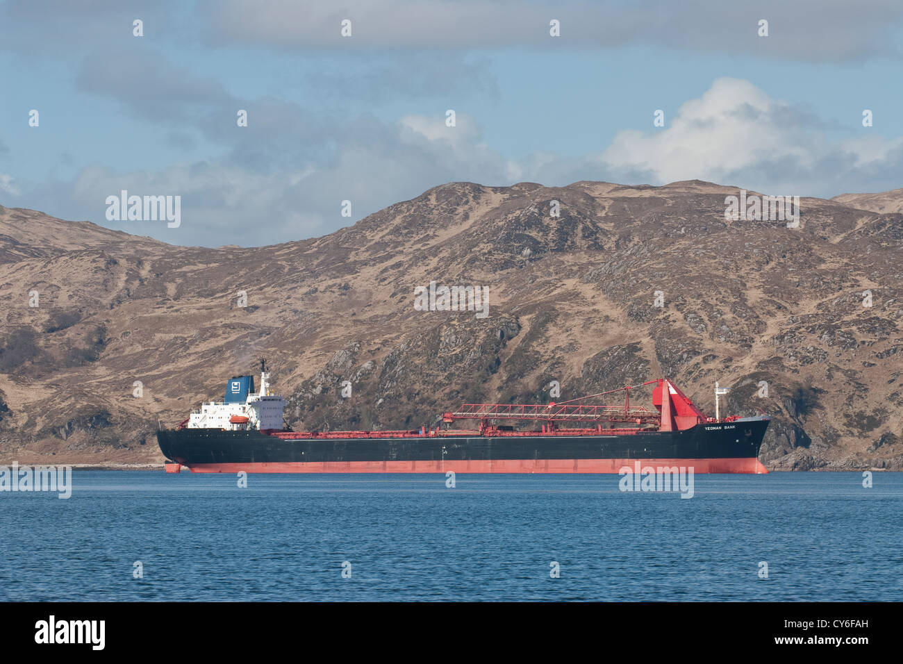 Cargo ship off the coast of Loch Linnhe, NW Scotland Stock Photo - Alamy
