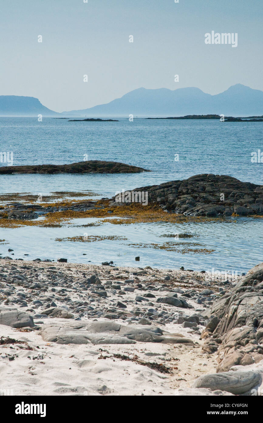 Arisaig Beach, near Mallaig, NW Highlands, Scotland. Looking out toward ...