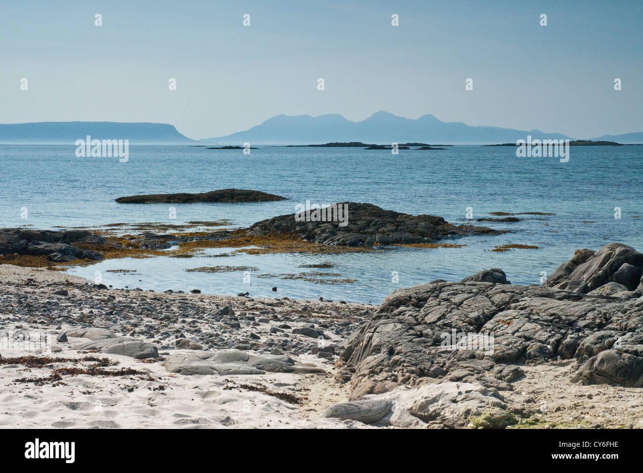 Arisaig Beach, near Mallaig, NW Highlands, Scotland. Looking out toward ...