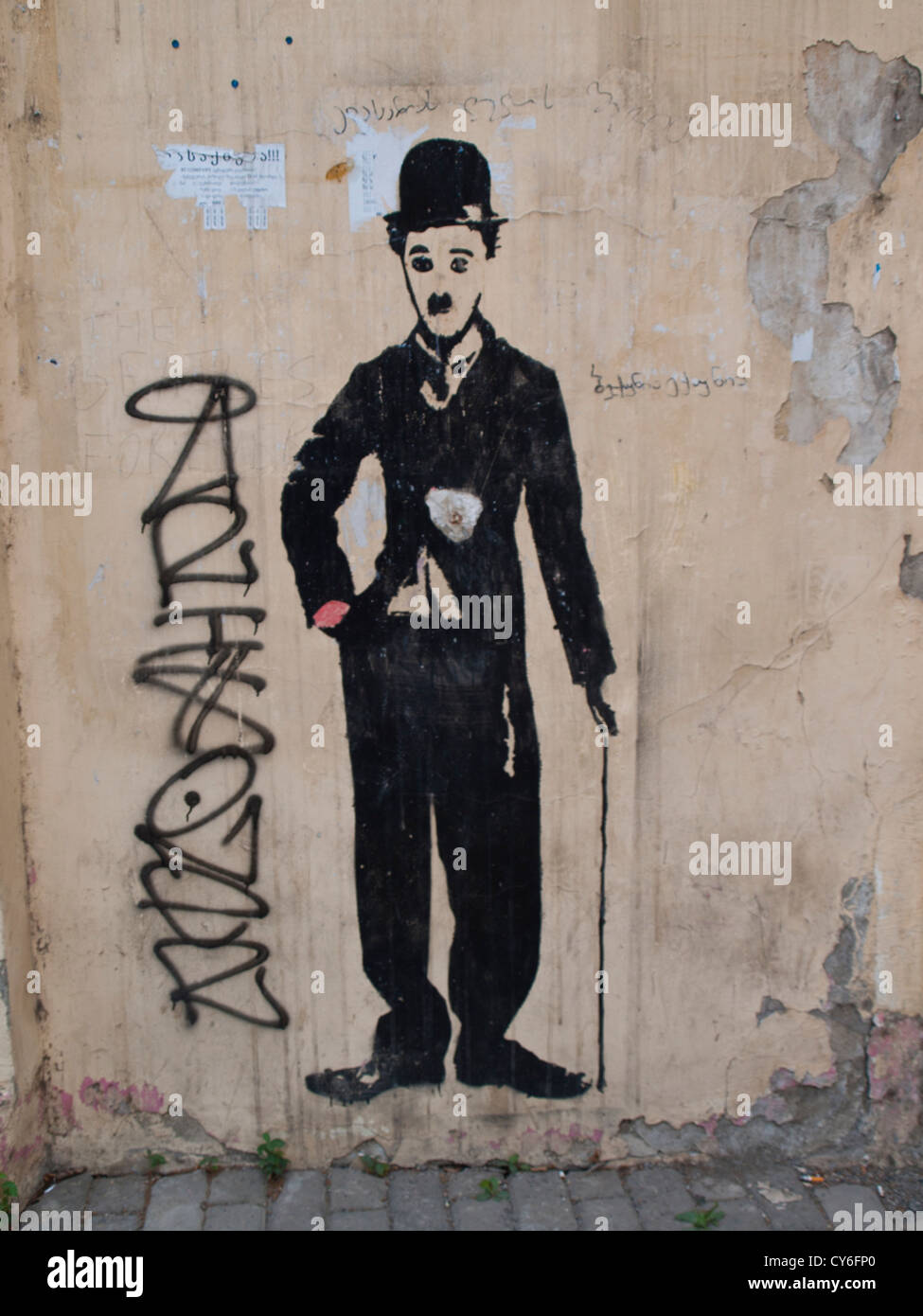 Street art graffiti charlie chaplin hi-res stock photography and images ...