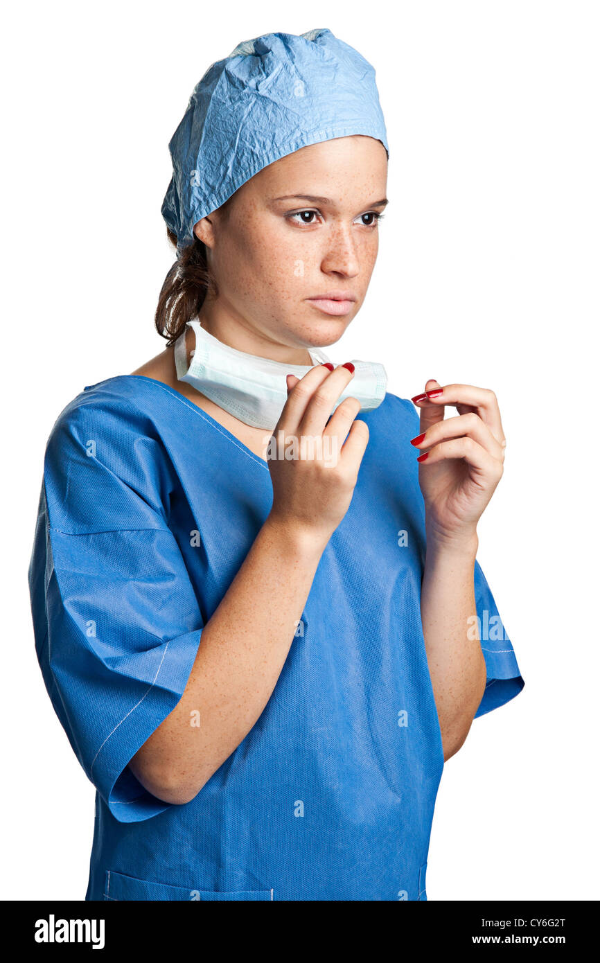 Young female surgeon getting ready for a surgery Stock Photo - Alamy