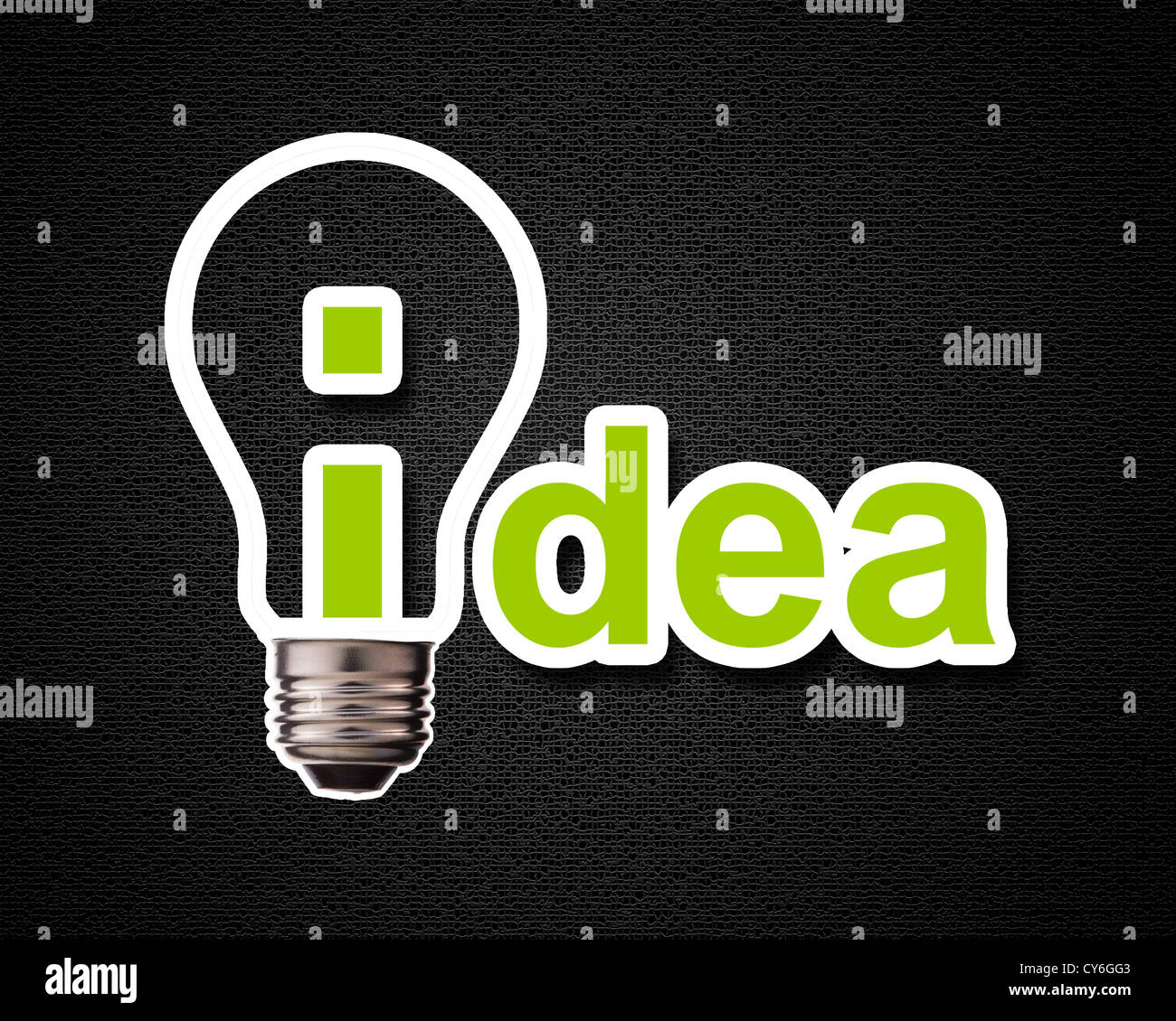 Idea word with lightbulb Stock Photo - Alamy