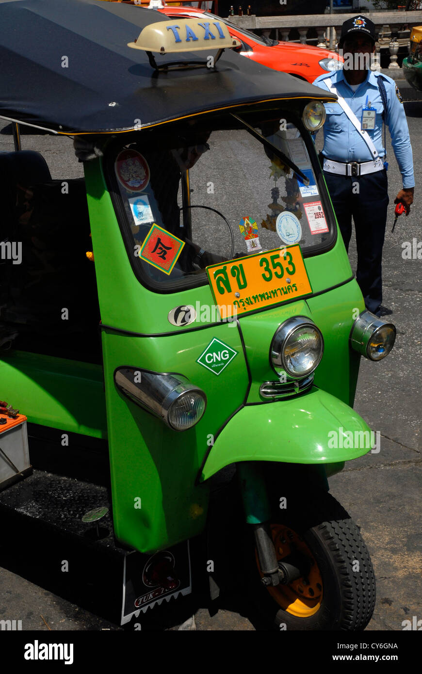 Tuk tuk, police, man, Shopping, Complex, Bangkok, Thailand, Asia Stock ...