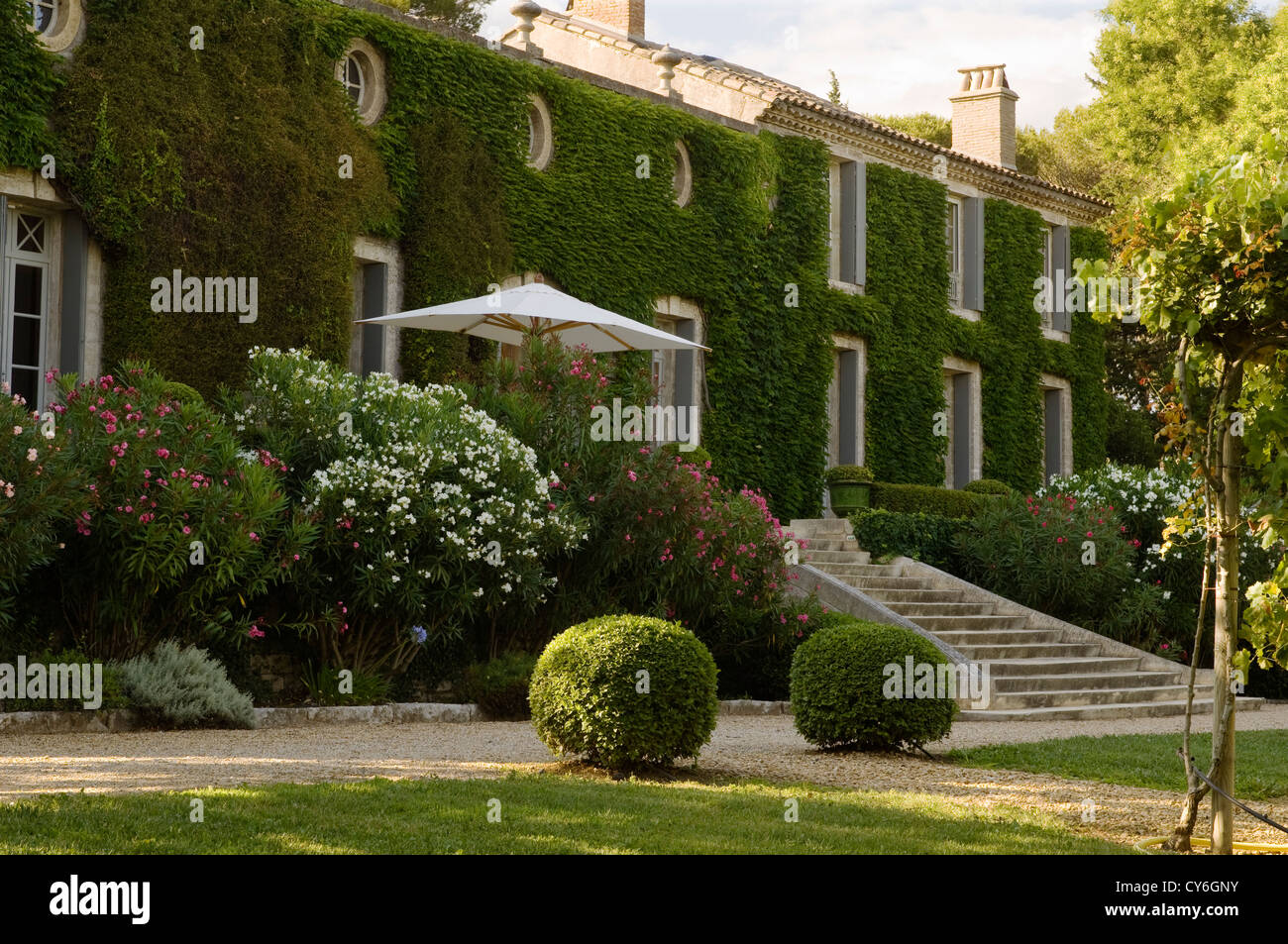 French estate with Italianate garden design of organic regional plants ...
