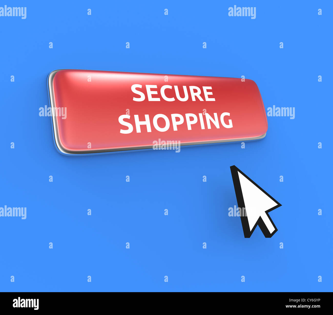 Secure shopping button with mouse pointer Stock Photo - Alamy