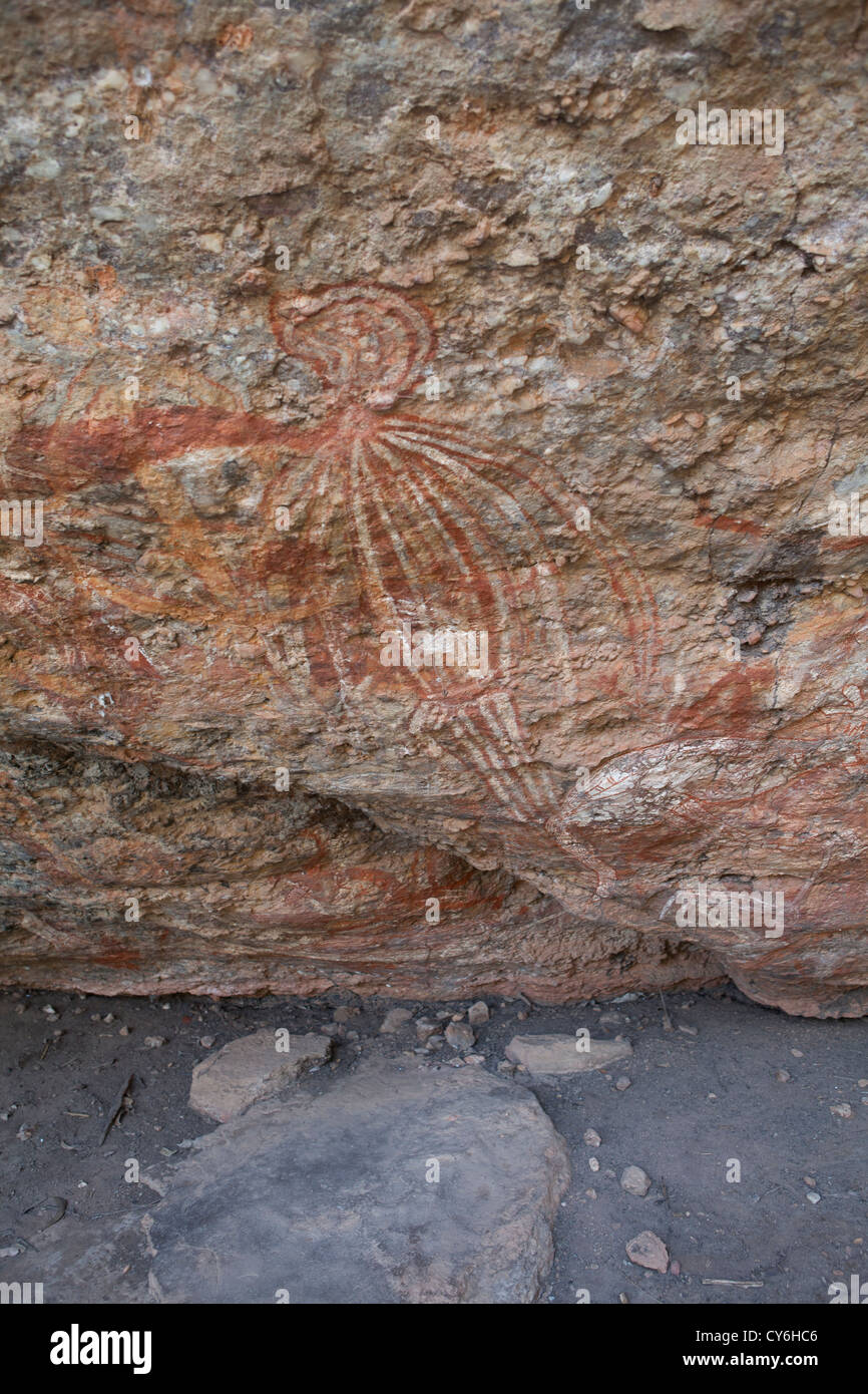 Nourlangie Aboriginal rock art site in Kakadu National Park, Northern Territory, Australia Stock ...