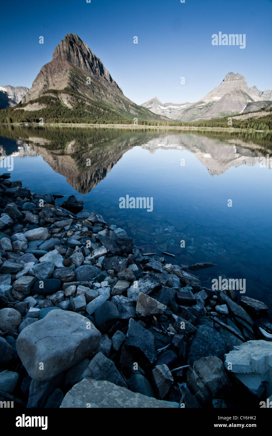 Swiftcurrent Lake, Many Glacier, Glacier National Park, Montana Stock ...