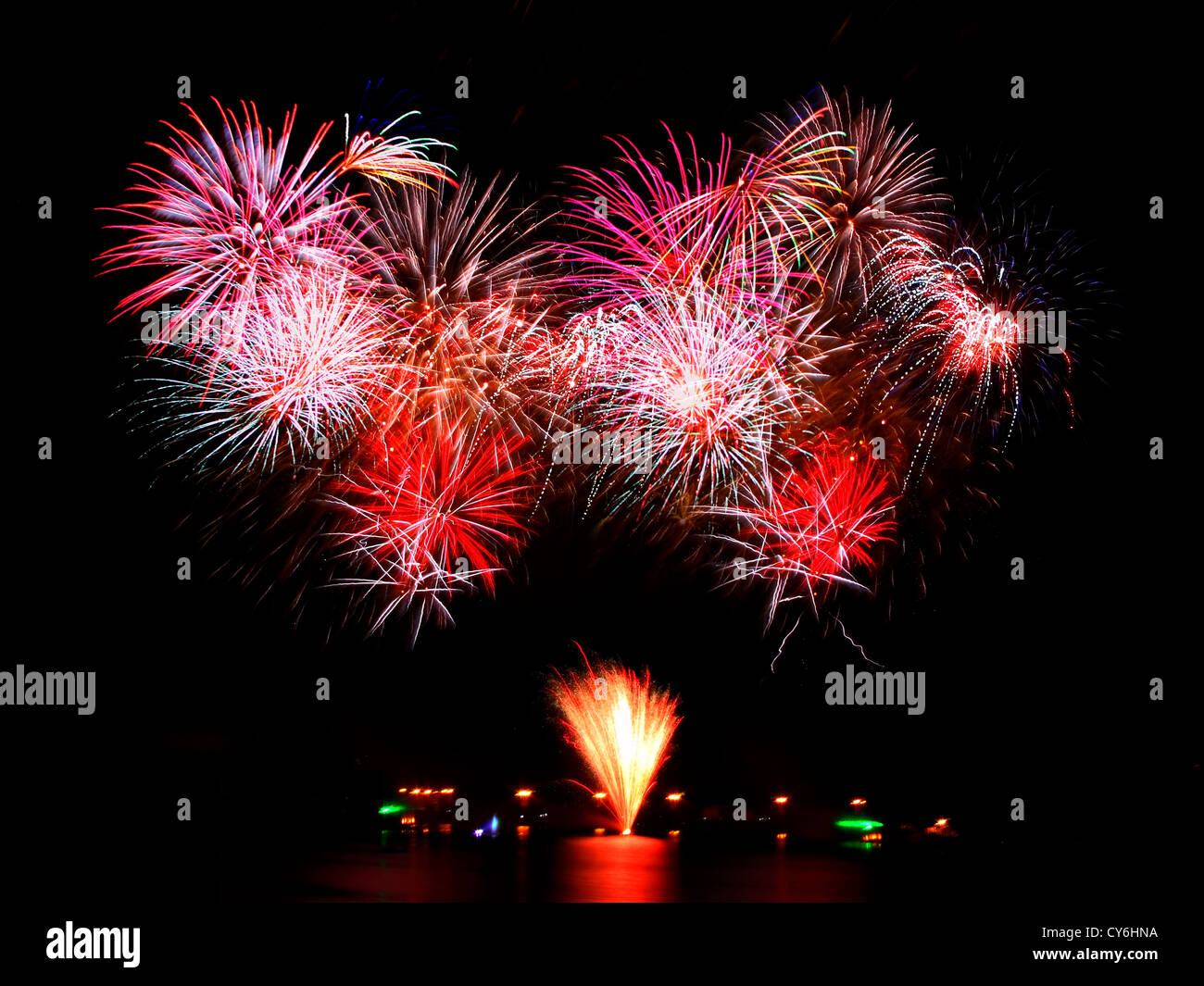 fireworks over water Stock Photo - Alamy