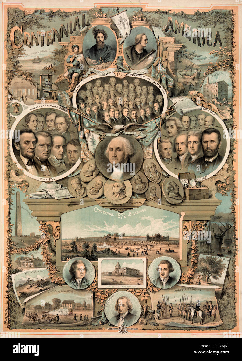 Centennial America, 1876. Celebrating America's first 100 years Stock ...