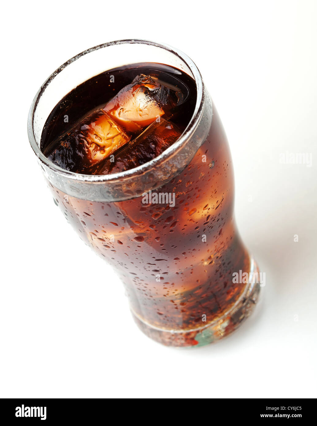 Cola glass, above view, isolated on white background Stock Photo - Alamy