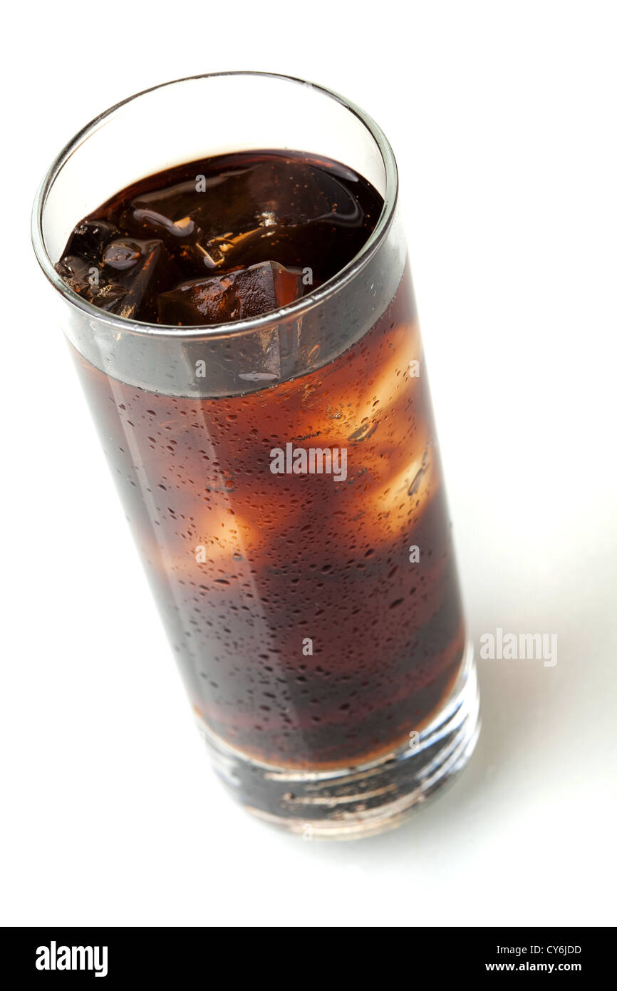 Cola glass, above view, isolated on white background Stock Photo - Alamy