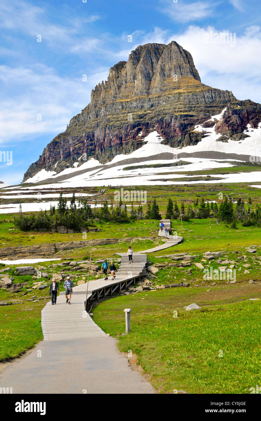 Logan Pass Hiking Trail Glacier National Park Montana MT US Stock Photo ...