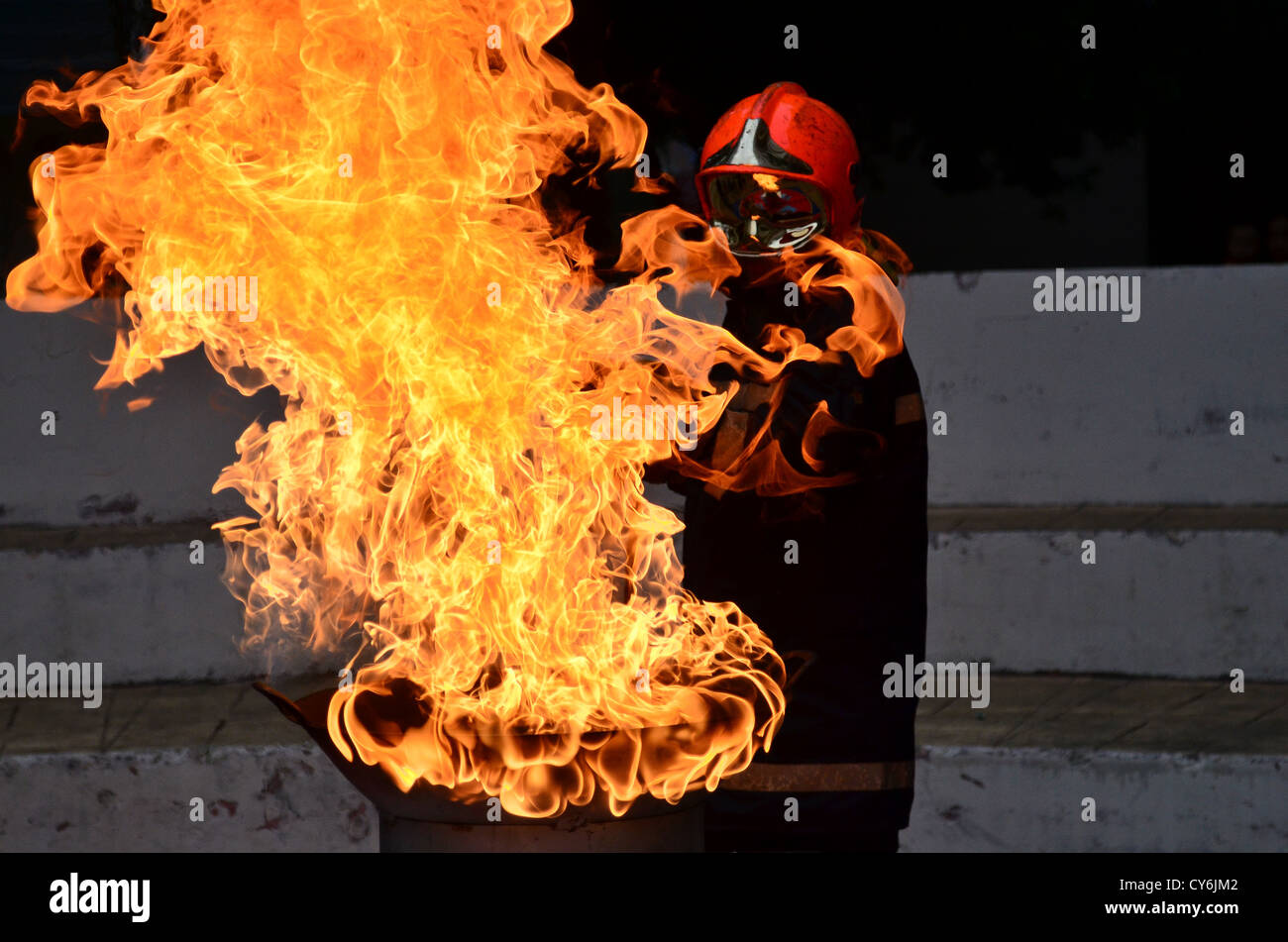 Fire burning fiercely hot fireman hi-res stock photography and images ...