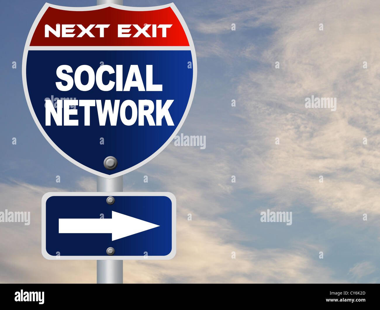 Social network road sign Stock Photo - Alamy