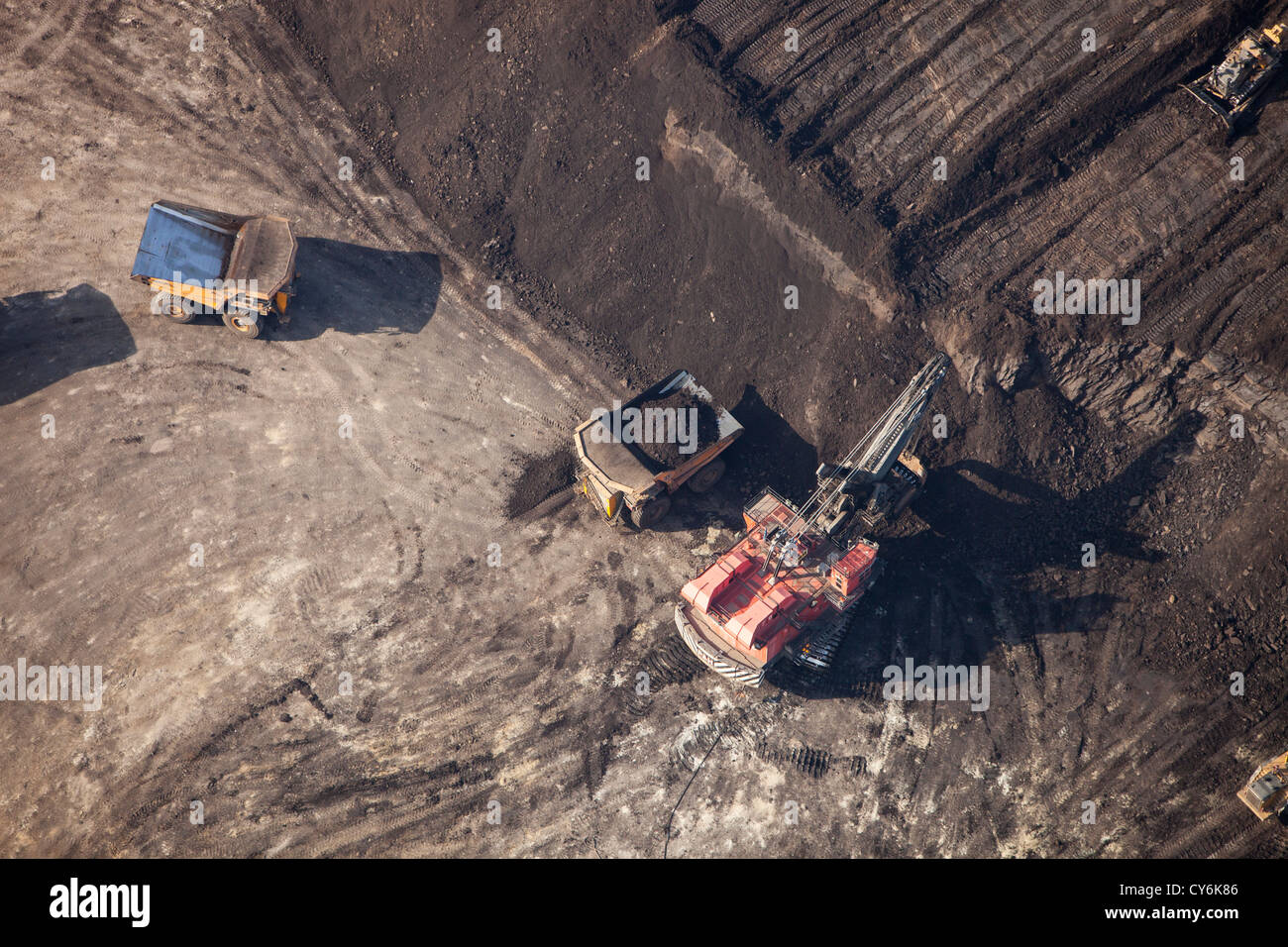 Tar sands deposits being mined north of Fort McMurray, Alberta, Canada ...