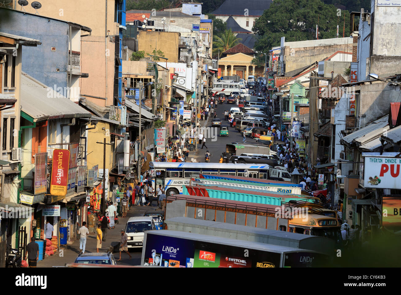 Overview of busy streets in downtown Kandy, Sri Lanka Stock Photo - Alamy