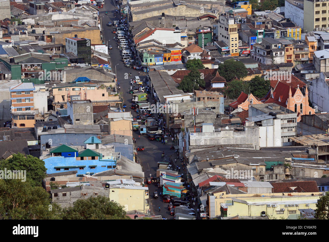 Overview of busy streets in downtown Kandy, Sri Lanka Stock Photo - Alamy