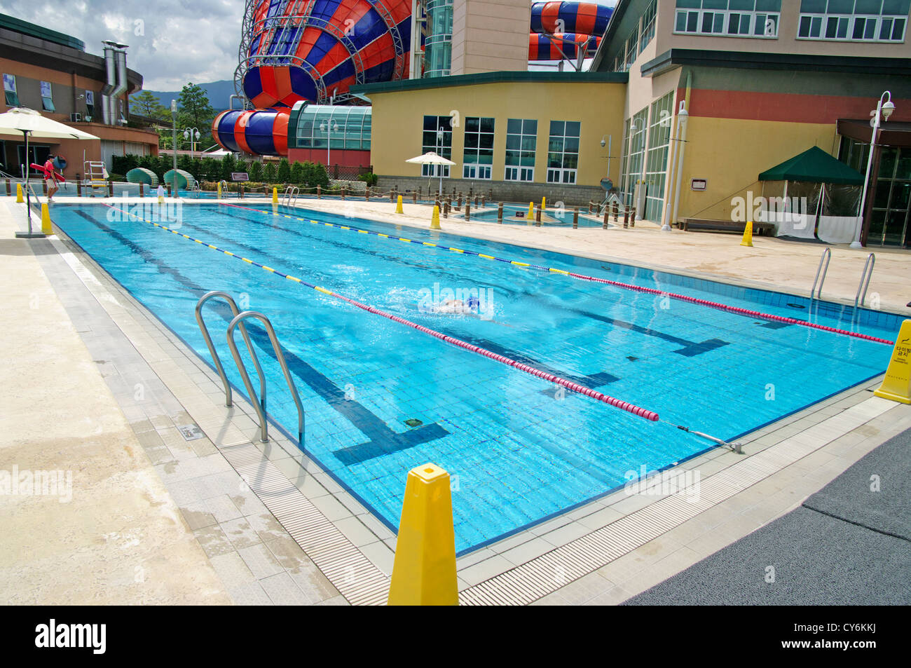water park with a swimming pool swimmer Korea Stock Photo - Alamy