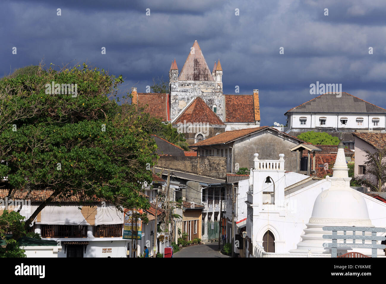 Colonial heritage buildings inside Galle Fort, Sri Lanka Stock Photo ...