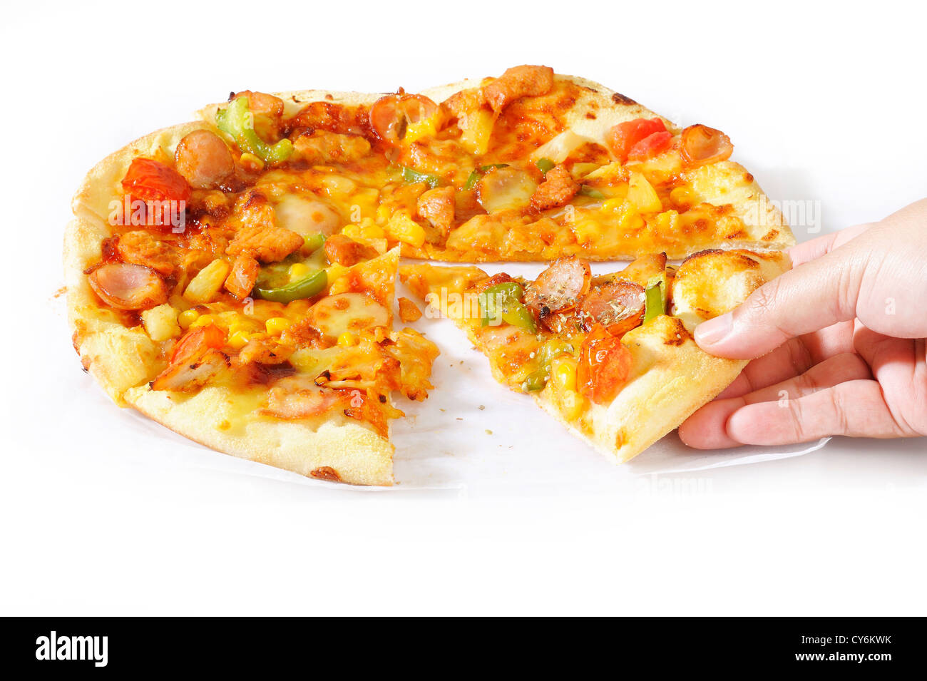 slice of pizza lifted up Stock Photo - Alamy