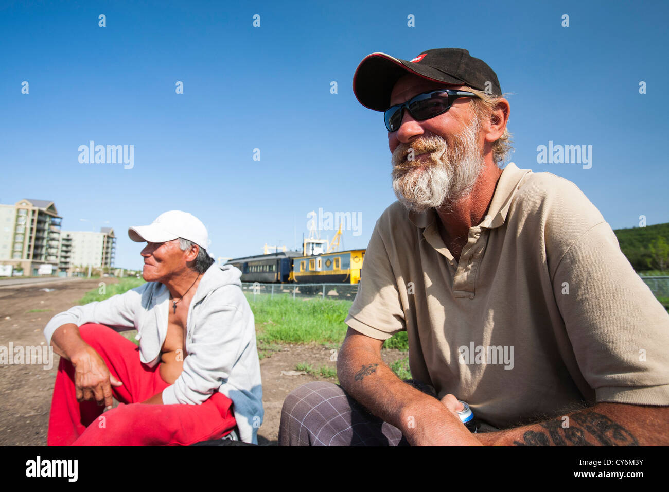 two homeless men living on the streets of Fort McMurray, the centre of ...