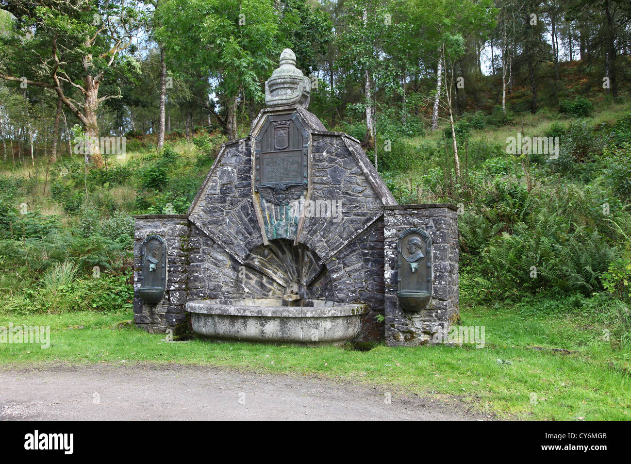 Lord and Lady Tweedmouth memorial fountain in the village of Tomich ...
