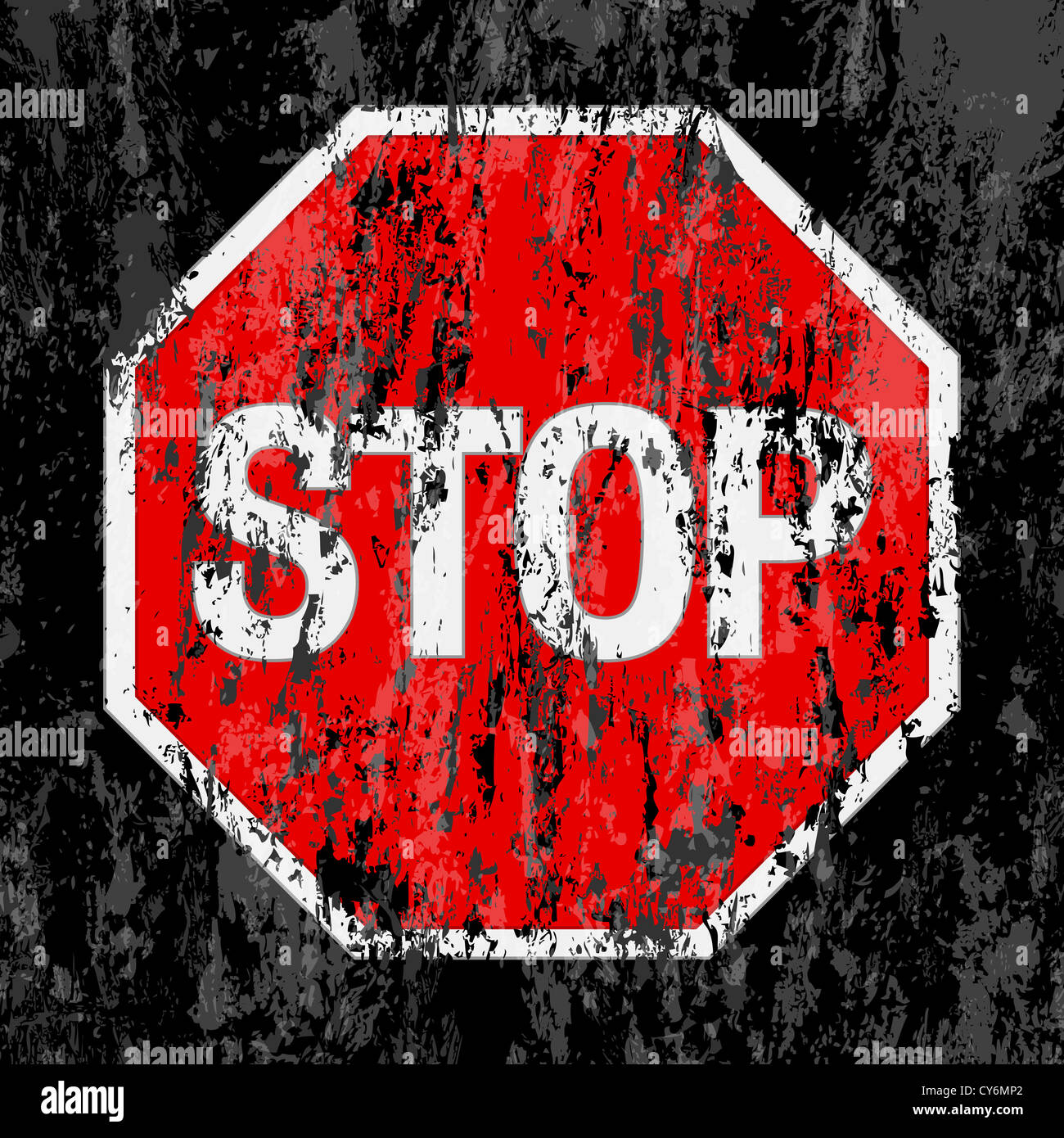 grunge stop sign background. Vector illustrator Stock Photo - Alamy