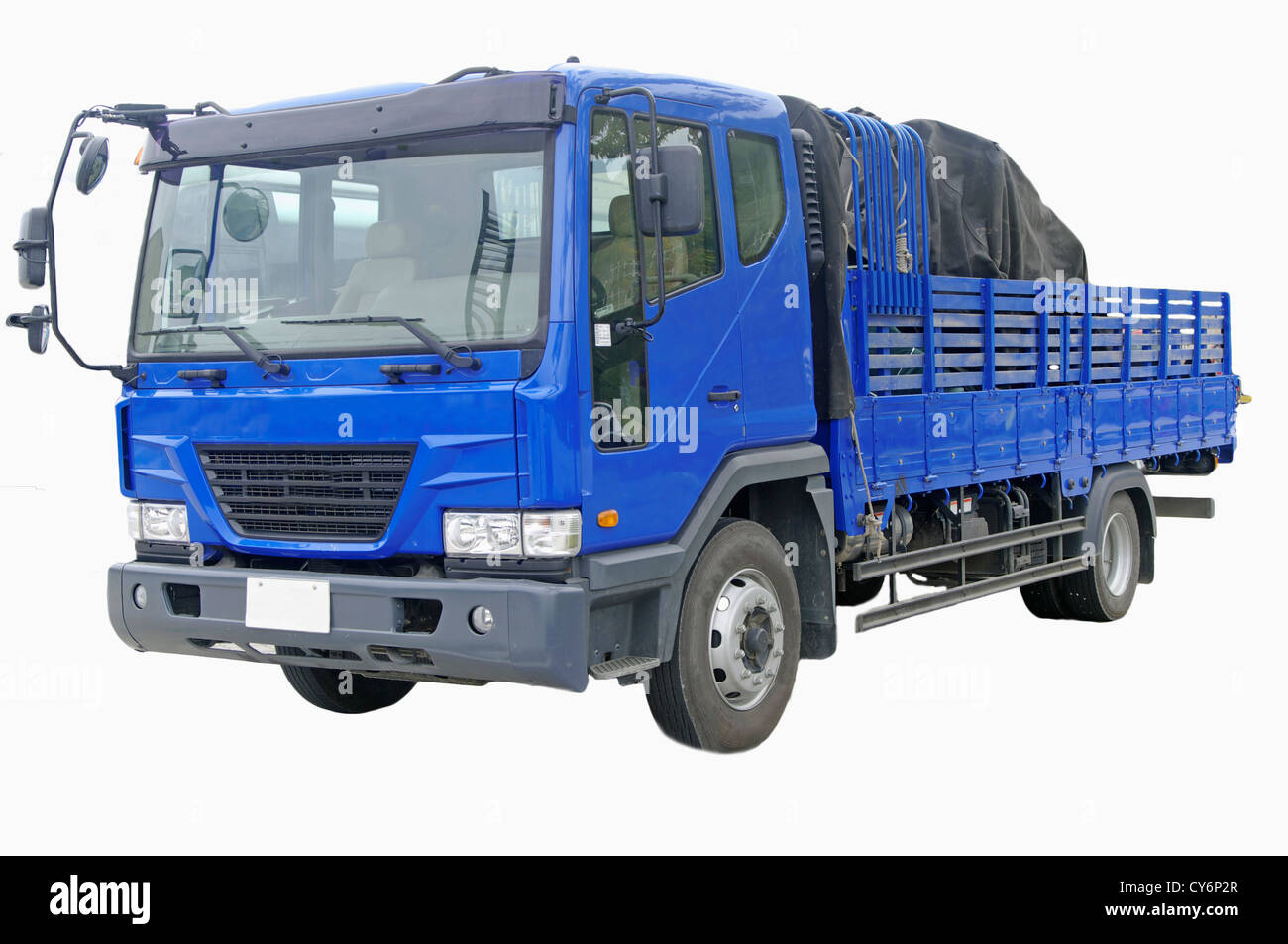 Freight truck isolated on a white background Stock Photo - Alamy