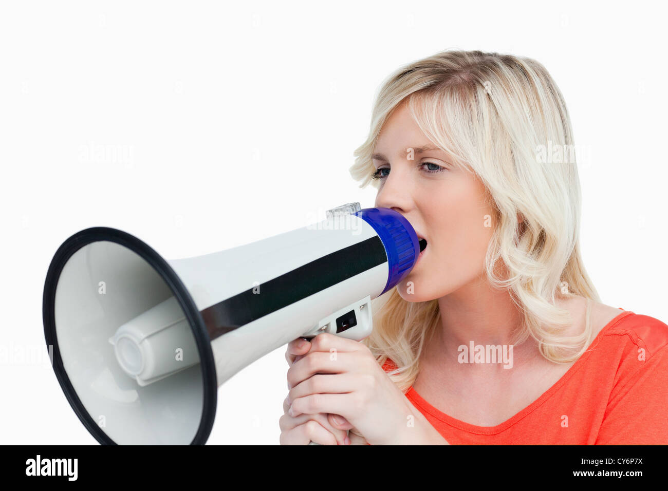 Standing looking away microphone communication hi-res stock photography ...